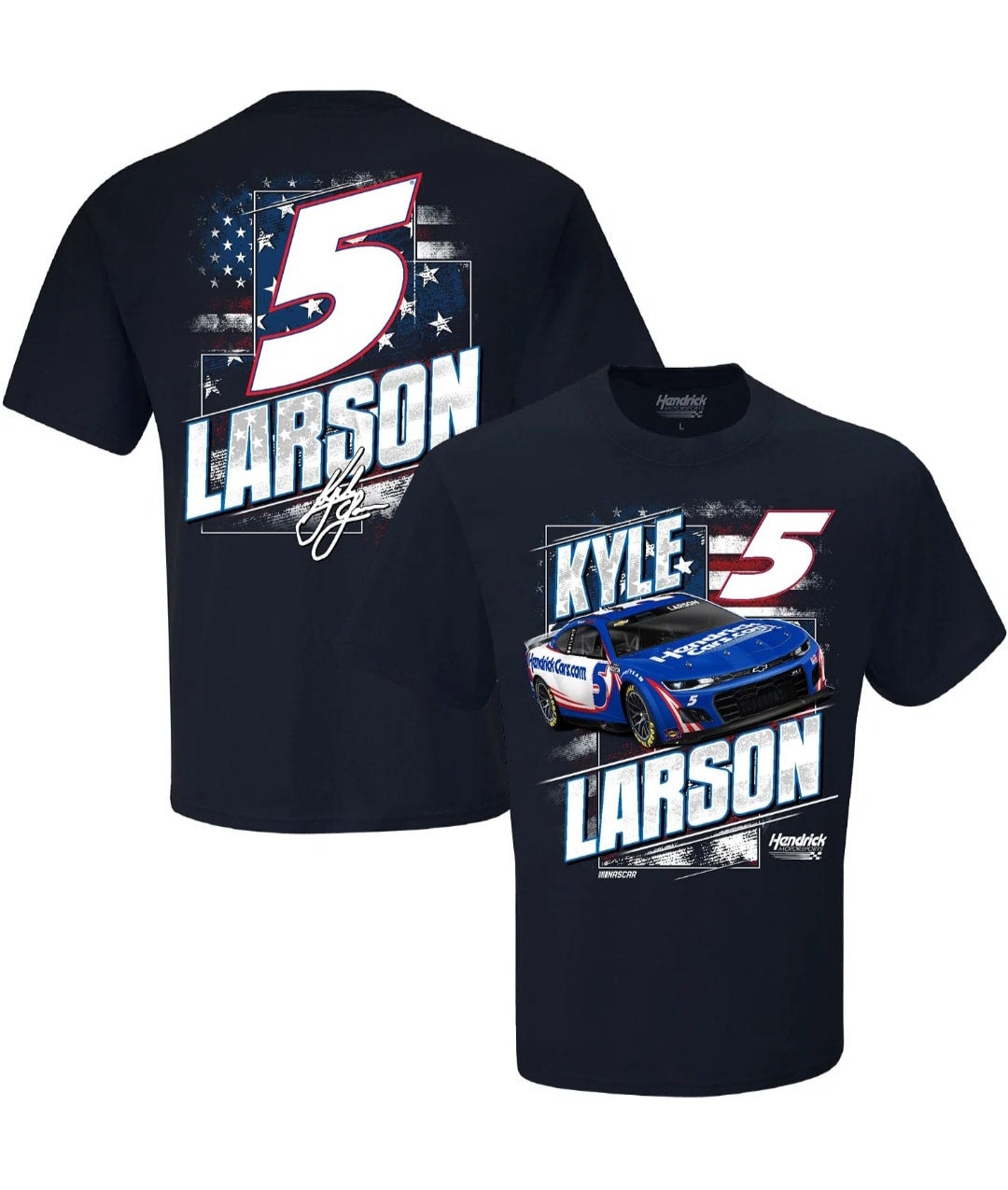 Kyle Larson 2024 Patriotic HendrickCars Car T-Shirt | CL RACING ...