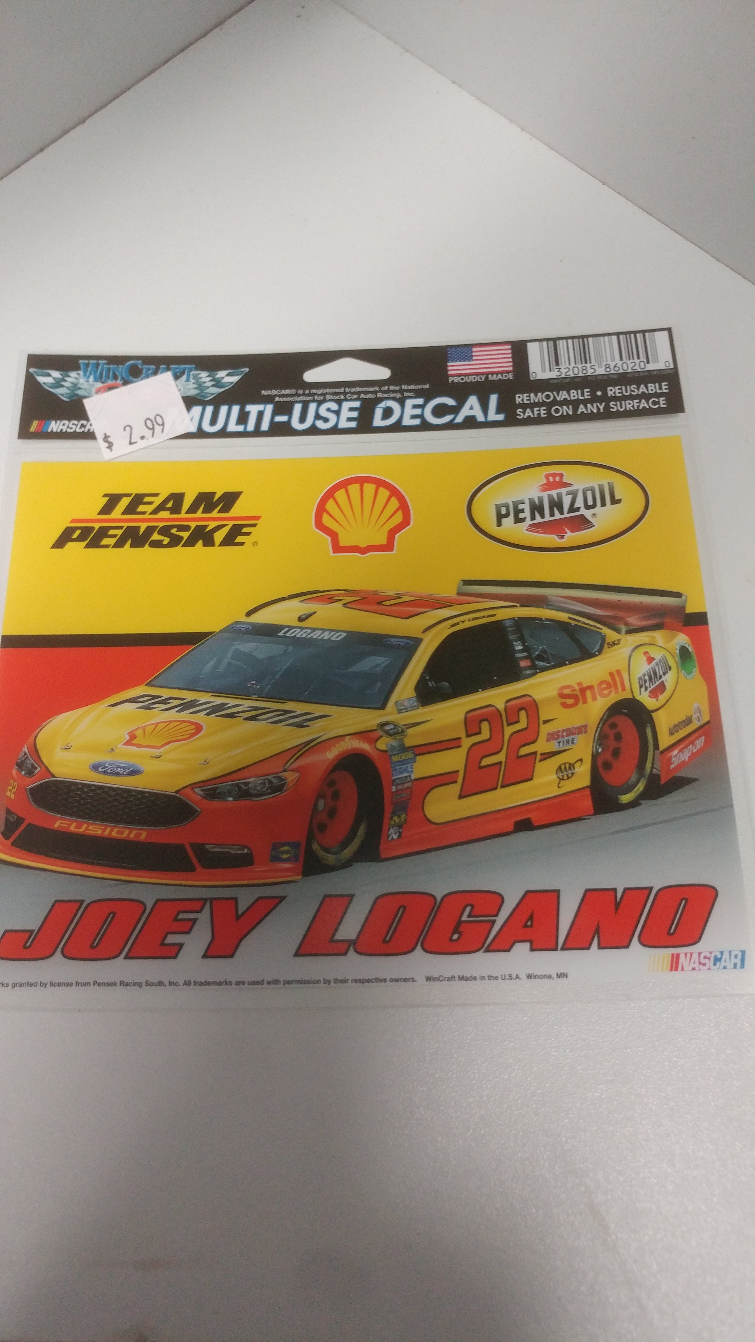 Joey Logano Multi-Use Decal | CL RACING COLLECTIBLES